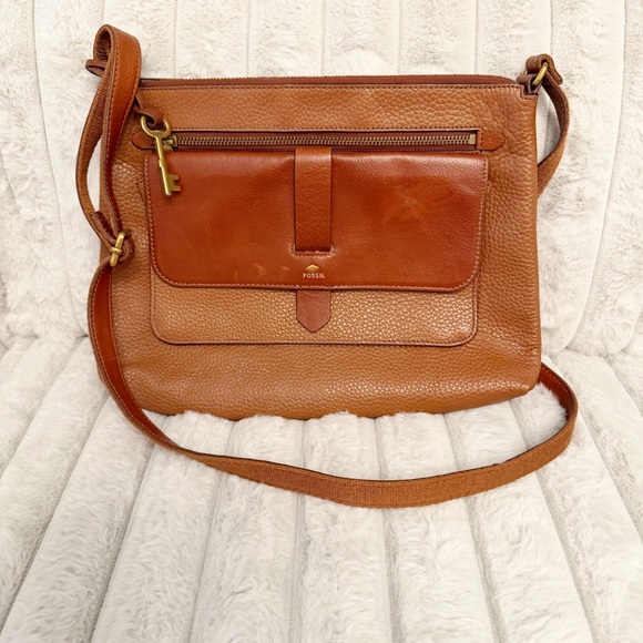 Fossil | Bags | Fossil Kinley Cowhide Pebble Leather Crossbody Bag ...